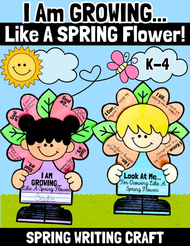 Spring Writing Printable Craft March April May Activity SEL Growth ...