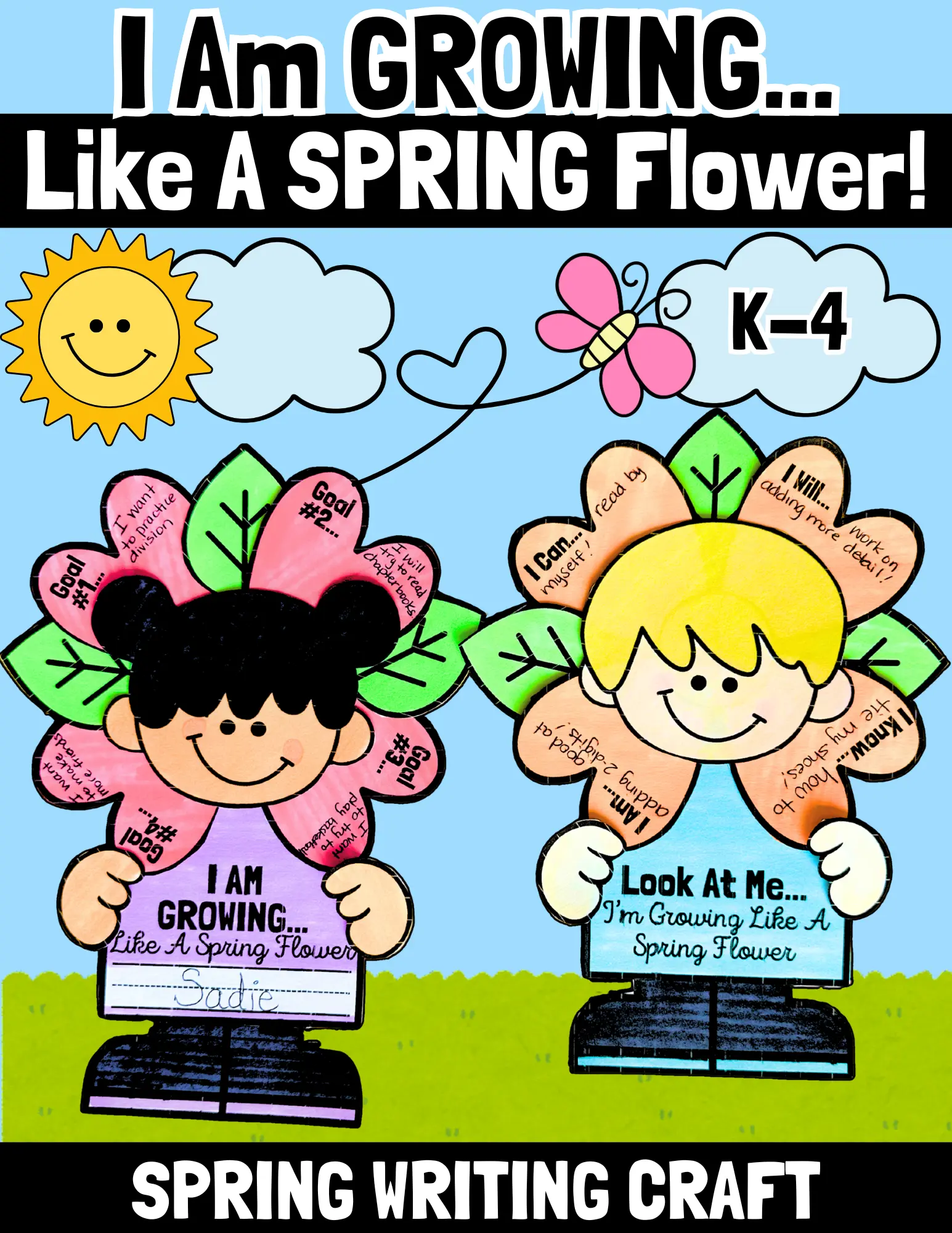 Spring Writing Printable Craft March April May Activity SEL Growth ...