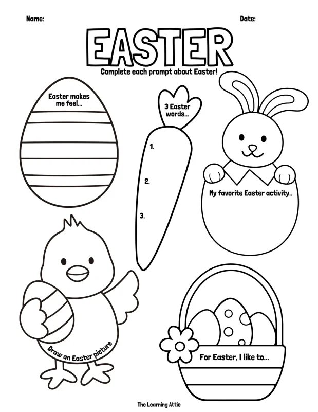 Easter Writing Craftivity Banner April Spring Craft Activity Bulletin ...
