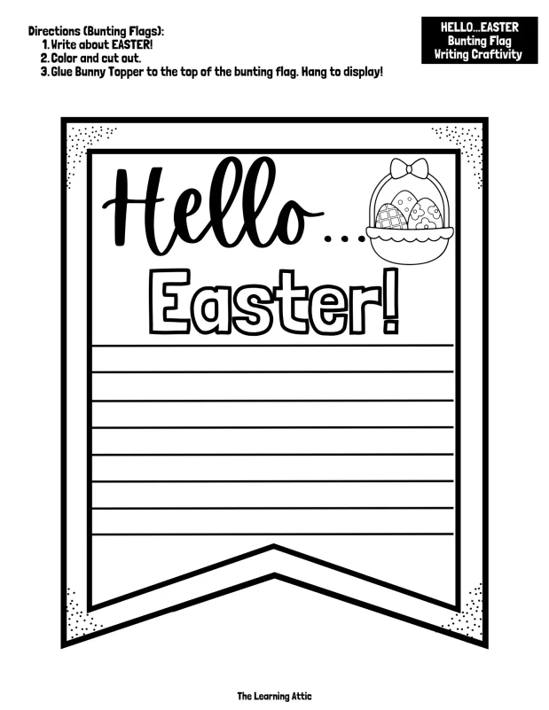 Easter Writing Craftivity Banner April Spring Craft Activity Bulletin ...