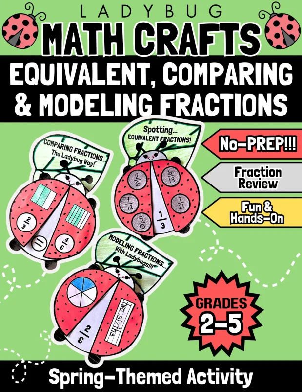 Spring Math Craftivity Ladybug Equivalent & Comparing April May ...