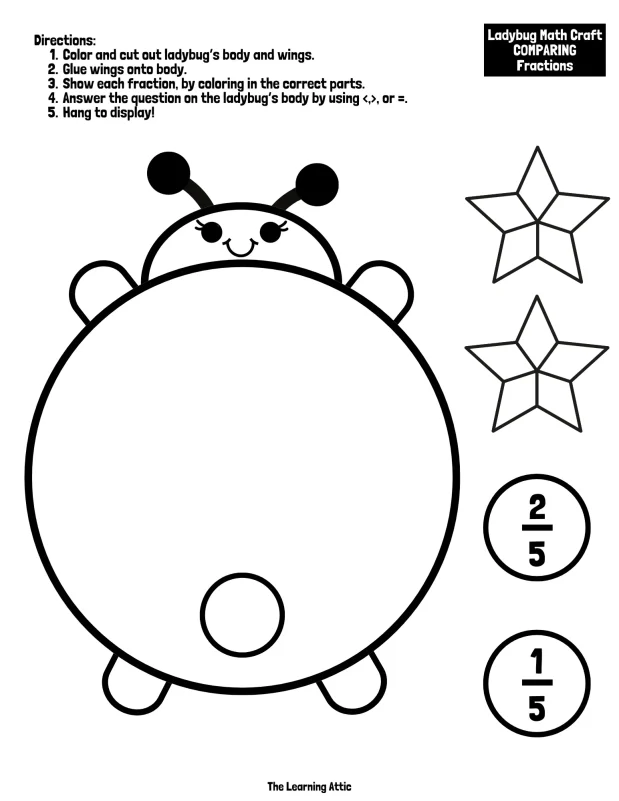 Spring Math Craftivity Ladybug Equivalent & Comparing April May ...