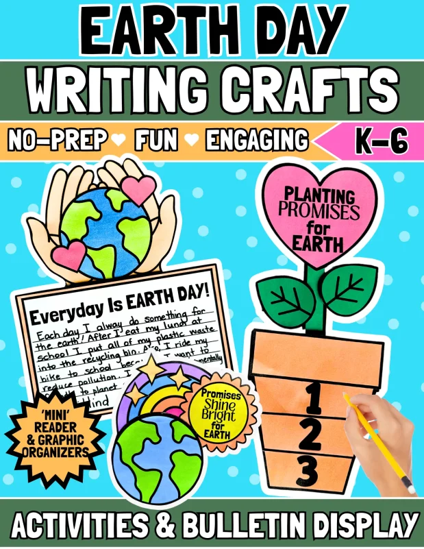 Earth Day Writing Prompts Crafts | Earth Week Bulletin "My Promises to ...
