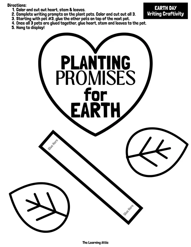 Earth Day Writing Prompts Crafts | Earth Week Bulletin "My Promises to ...