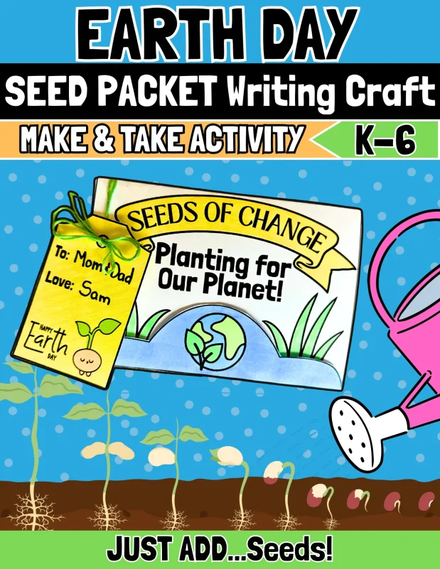 Earth Day Writing Prompts Seed Packet Craft Template | April Plant Life ...