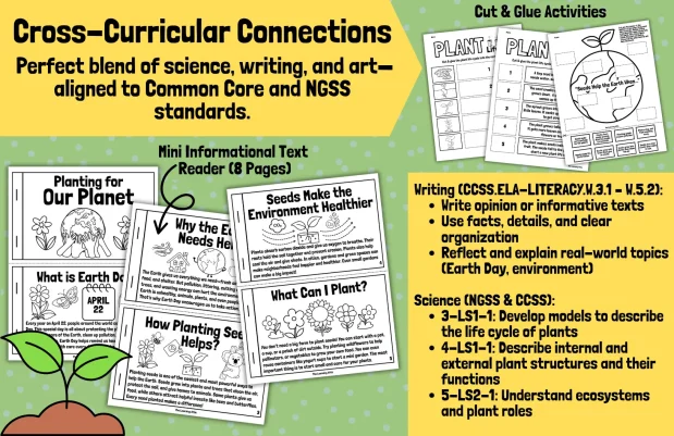 Earth Day Writing Prompts Seed Packet Craft Template | April Plant Life ...