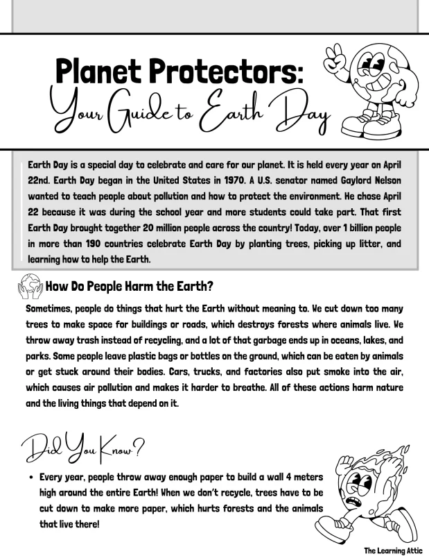 Earth Day 3D Shape Craft Writing Prompts & Reading Comprehension ...
