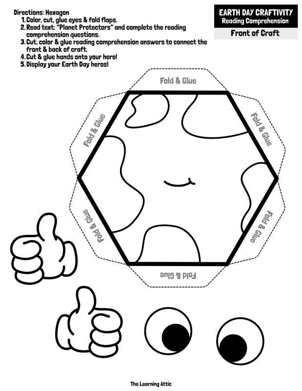 Earth Day 3D Shape Craft Writing Prompts & Reading Comprehension ...